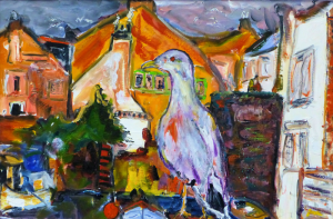 Die Möwe Jonathan im Hafen von Polperro – Peter Jaru Maler
